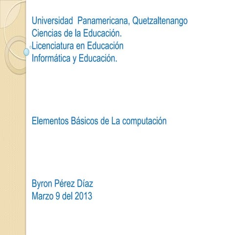 Elementos Basicos de la computacion | PPTX