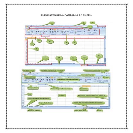 capitulo 3 Elementos de la pantalla de excel | PDF
