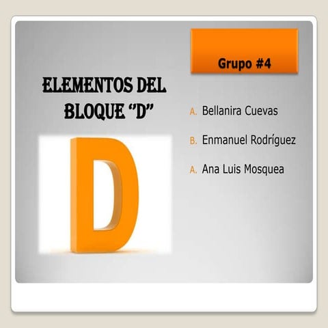 Elementos Del Bloque D