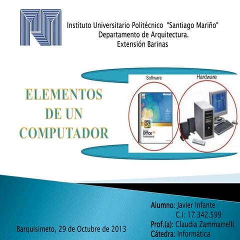 Elementos de un computador | PPTX | Data Storage and Warehousing | Computing