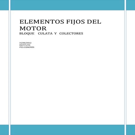 Elementos fijos del motor | PDF