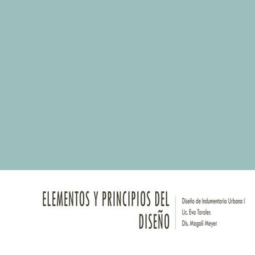 Elementos del diseno de modas | PPTX