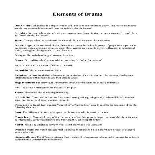 Elements of drama | DOC