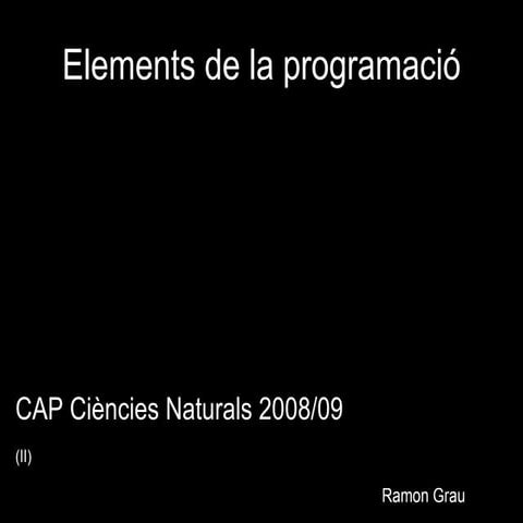 Elements Programació | PPT