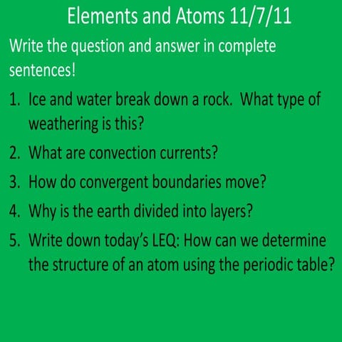Elements and Atoms | PPT