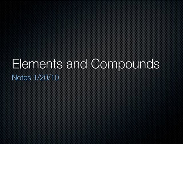 Elements And Compounds Middle School | PDF