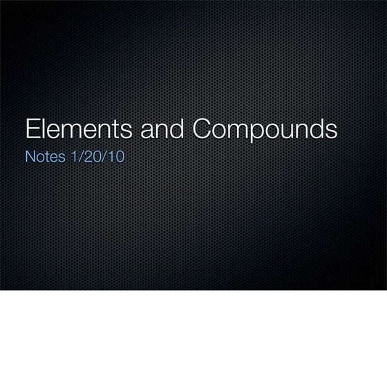 elements and compounds | PPT