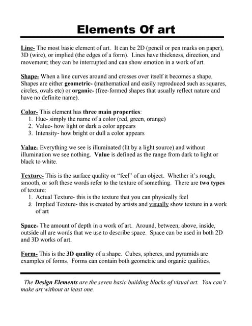 g10 elements of arts.pptx | Painting | Arts and Crafts