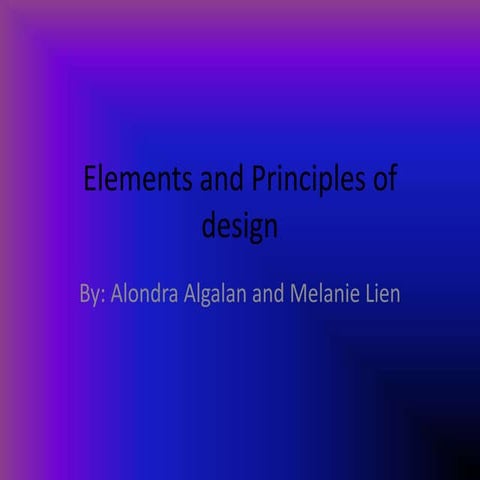 Elements and principles of design | PPT