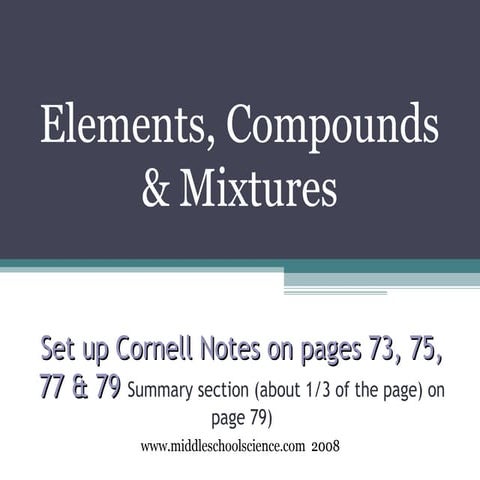 Elements, compounds, mixtures ipad notes part 1 | PPT