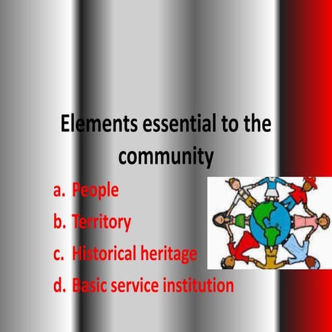 Elements essential to the community | PPTX