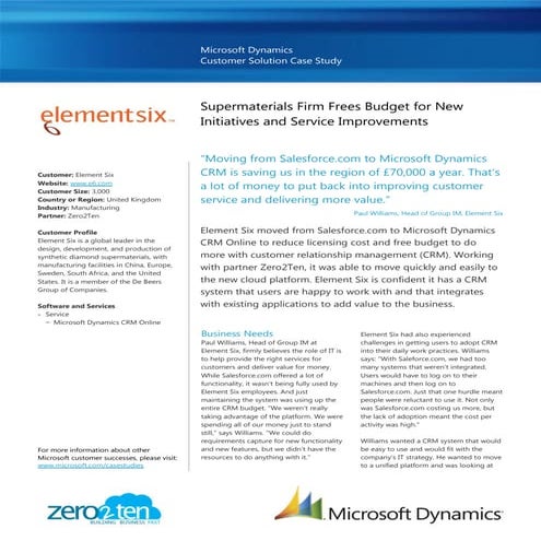 Element 6 Case Study | PDF