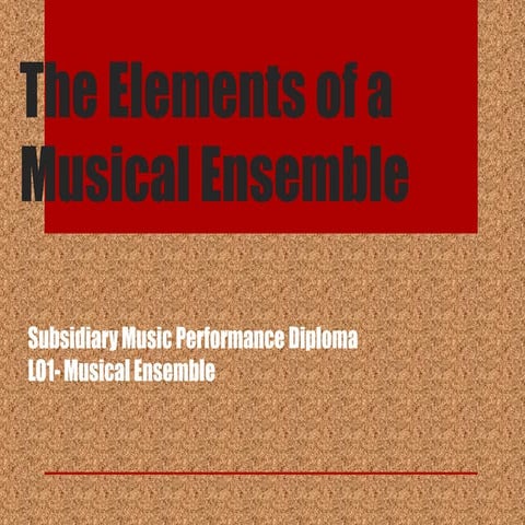 Elements of a musical ensemble | PPTX