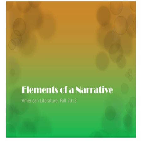Elements Of A Narrative | PDF