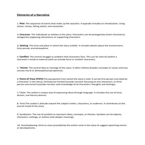 Elements of a Narrative.docx