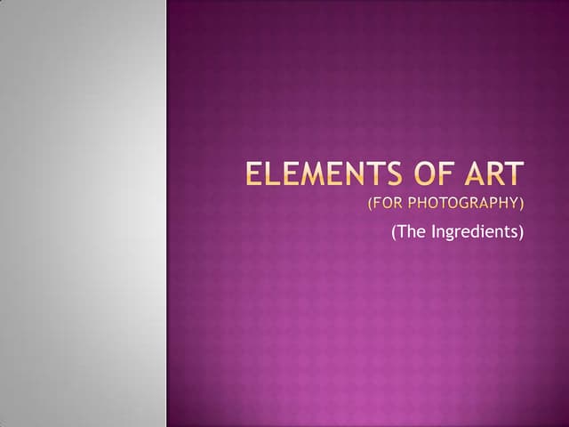 Basic Photography Lesson | PPT