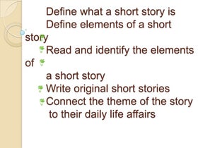 HS English 2 lesson-Elements of fiction | PPT