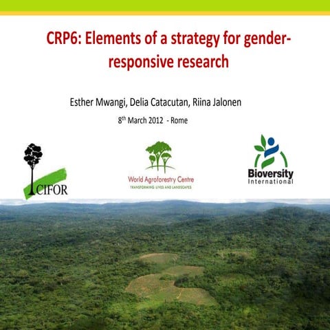 Elements of a strategy for gender responsive research | PPTX
