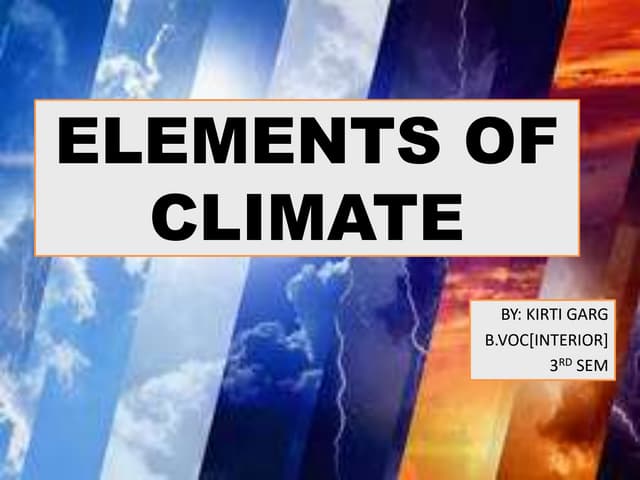 PHYSICAL GEOGRAPHY LESSON ELEMENTS OF CLIMATE, FACTOR OF CLIMATE, MAN ...