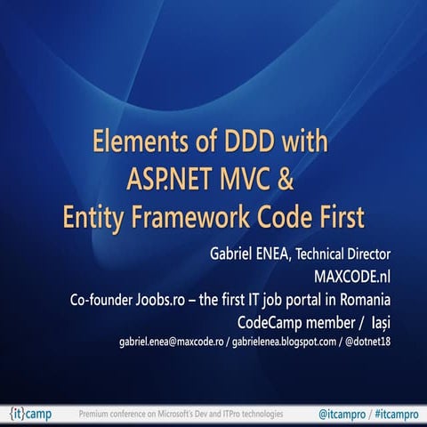 Elements Of Ddd With Aspnet Mvc And Entity Framework Code First V2 Ppt