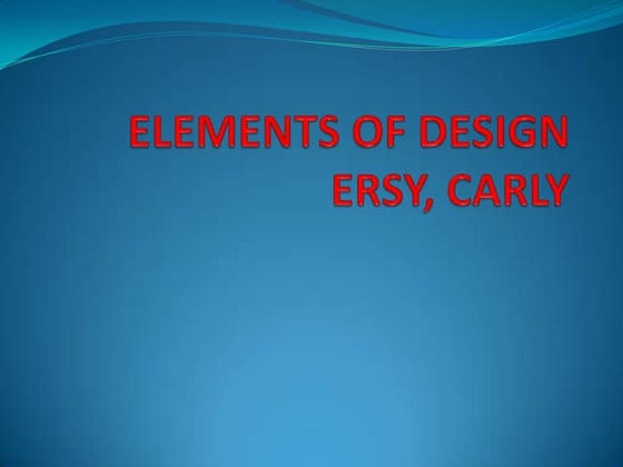 Elements of design | PPTX