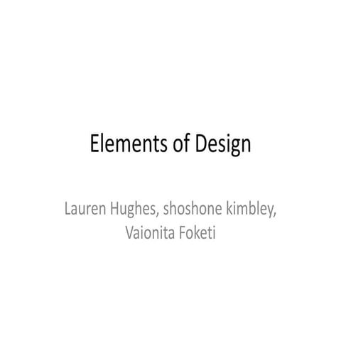 Elements of design | PPTX
