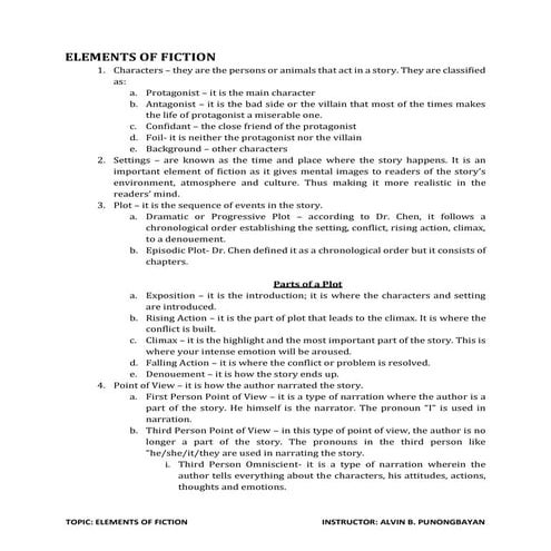 Elements of Fiction | PDF