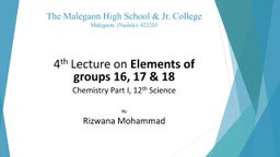 12th Chemistry P-block elements Notes for JEE Main 2015 | PPT