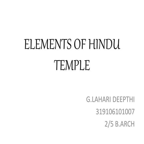 Elements of hindu temple | PPTX