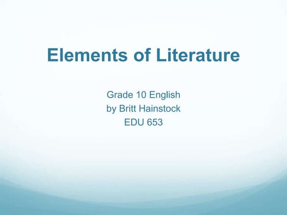 English 9 - Literary Devices | PPT | Fiction | Books and Literature