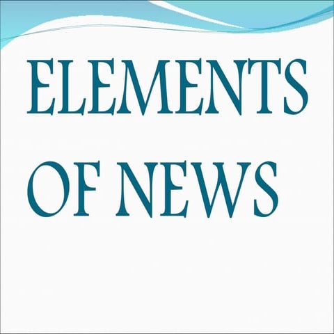 Elements of news | PPT