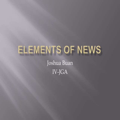 Elements of news | PPT
