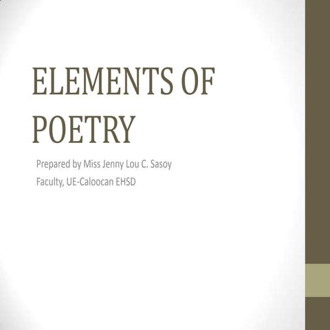 Elements of poetry | PPTX