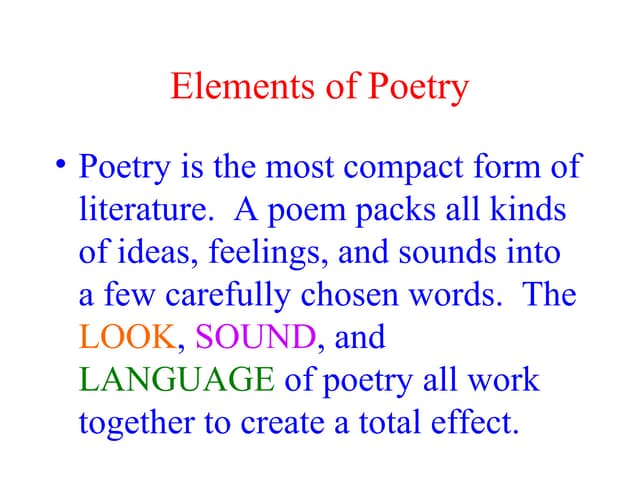 Introduction to poetry | PPTX