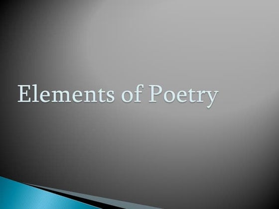 Basic Elements of Poetry | PPTX | Poetry | Books and Literature
