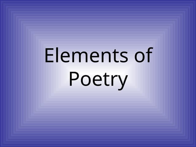 Introduction to poetry | PPTX