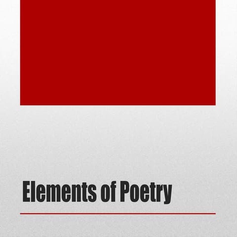 Elements of Poetry: Sound Devices | PPT