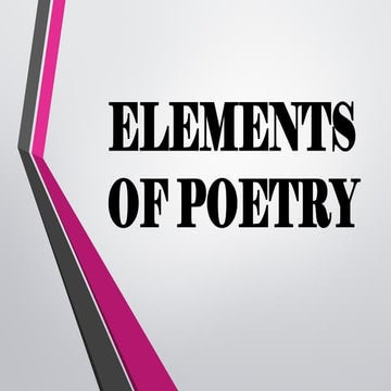 elements of poetry presentation first quarter | PPTX