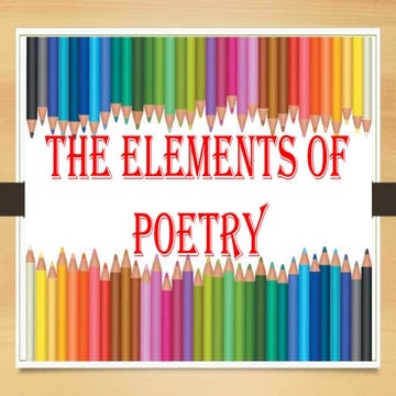 Elements of Poetry for English Grade Nine | PPTX