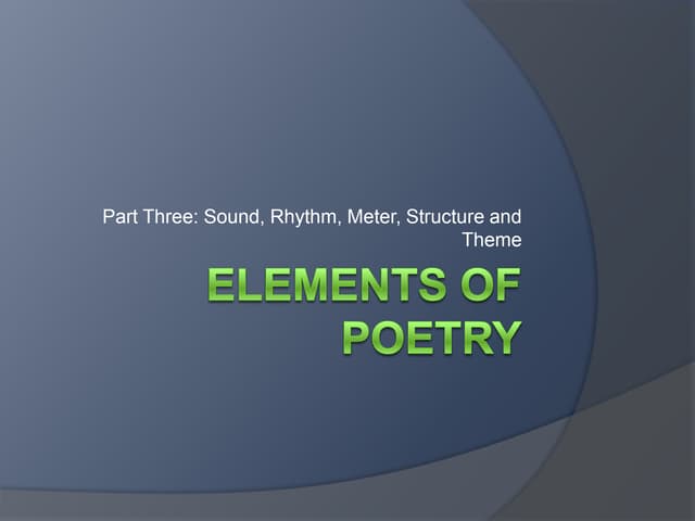 Meter in Poetry | PPT