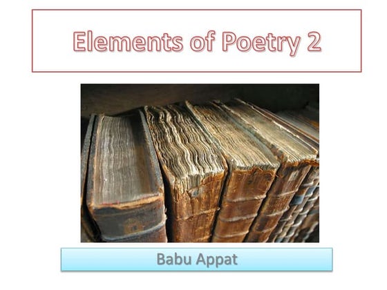 Basic Elements of Poetry | PPT