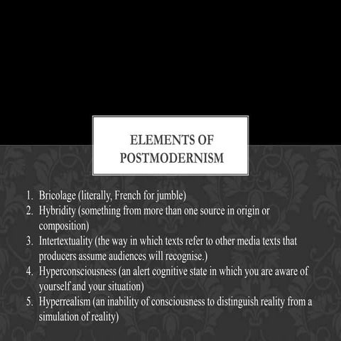Elements of Postmodernism | PPTX