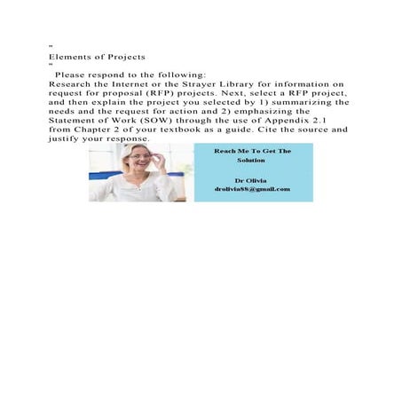 Elements of Projects Please respond to the followingRese.docx