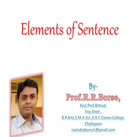 Elements of sentence | PPT