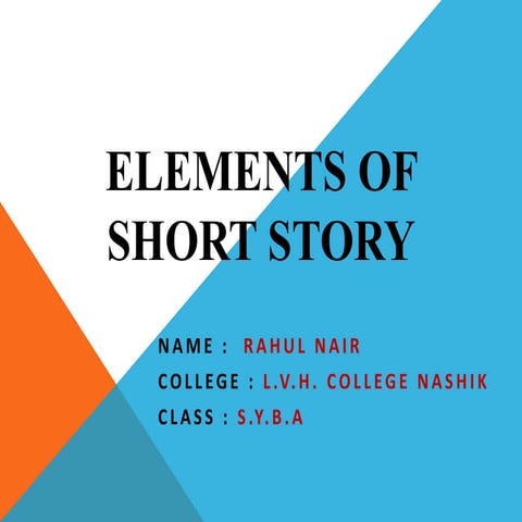 Elements of short story | PPTX
