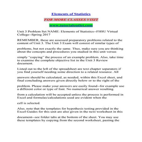 ELEMENTS OF STATISTICS / TUTORIALOUTLET DOT COM | PDF