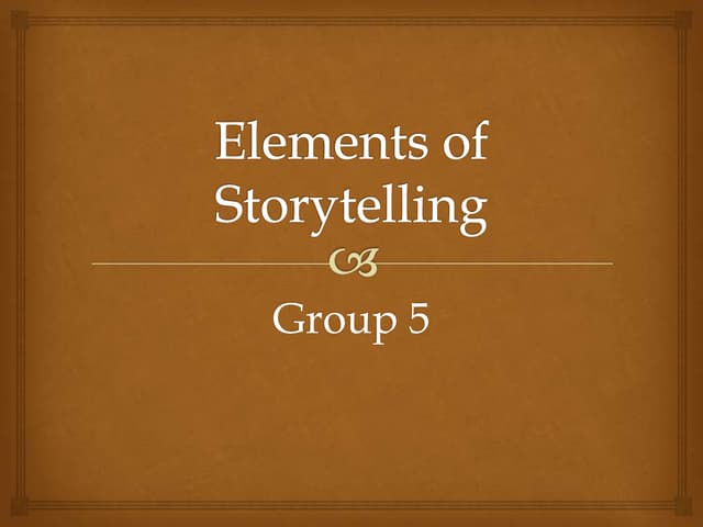 Elements of a Story | PPTX