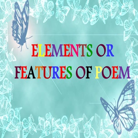 Elements of Poetry | PPT