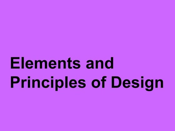 Elements of design | PPTX