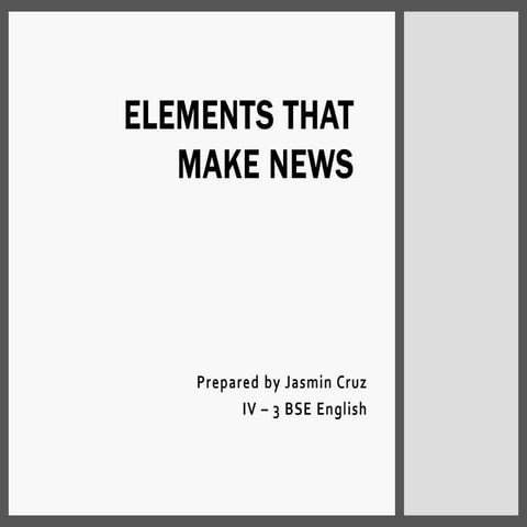 Elements that make news | PPTX